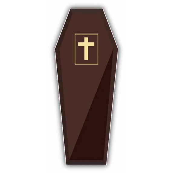 DOPASTICKER Coffin With Cross Car Sticker Phone Water Bottle Stickers ...