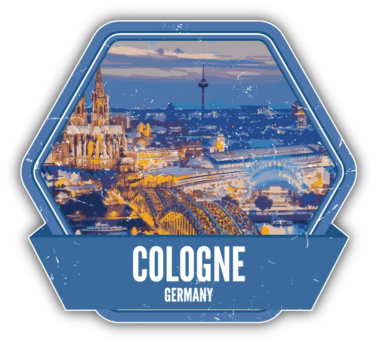 DOPASTICKER Cologne Germany Vintage Travel Label Car Bumper Sticker ...