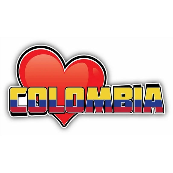 DOPASTICKER Colombia Art Heart Flag Travel Sticker Decal Phone Decal ...