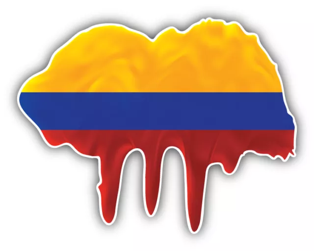 DOPASTICKER Colombia Flag Blot Sticker Decal Phone Decal Water Bottle ...