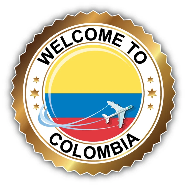 DOPASTICKER Colombia Flag Welcome Sticker Decal Phone Decal Water ...