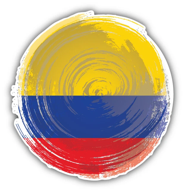 DOPASTICKER Colombia Grunge Flag Sticker Decal Phone Decal Water Bottle ...