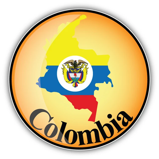 DOPASTICKER Colombia Map Flag Sticker Decal Phone Decal Water Bottle ...