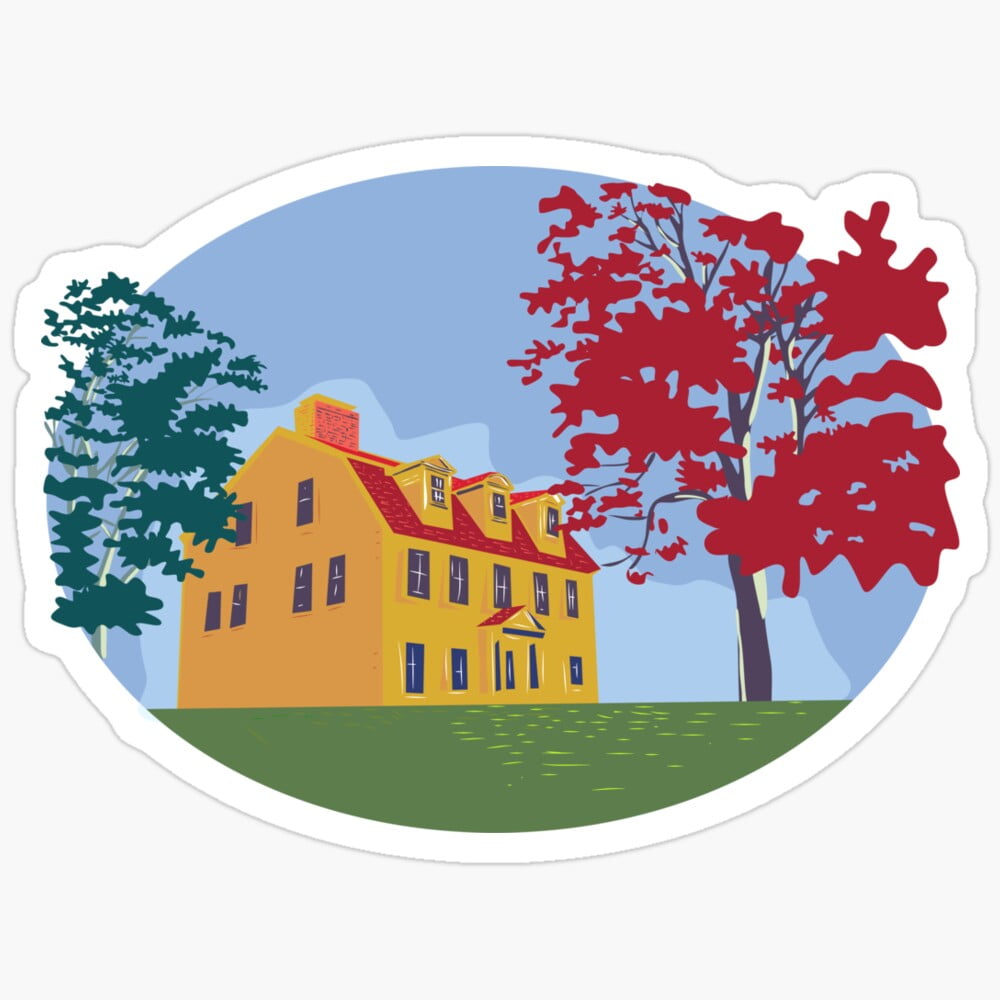 DOPASTICKER Colonial House Wpa Sticker Phone Decal Water Bottle ...