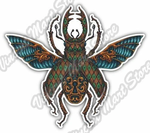 DOPASTICKER Color Wings Beetle Scarab Bug Insect Lock Car Sticker Decal ...