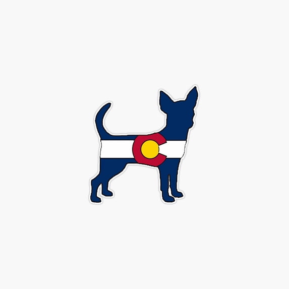 DOPASTICKER Colorado Flag Chihuahua Dog Sticker, Phone Sticker Car ...