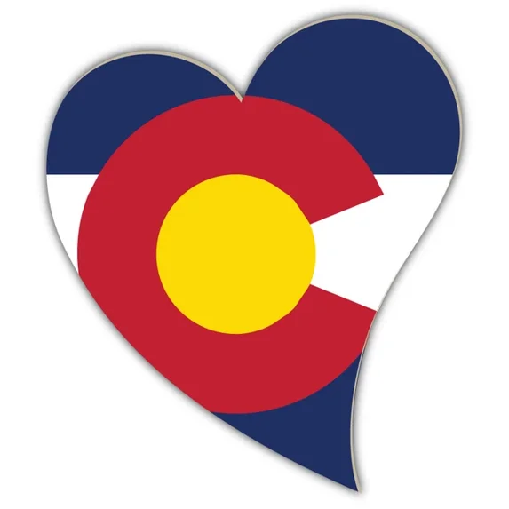 DOPASTICKER Colorado Usa State Flag Heart Icon Sticker Decal Phone ...