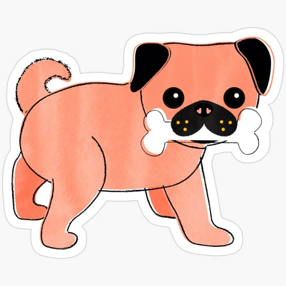 DOPASTICKER Colored Pugs Pattern No2 Sticker Birthday Gifts ...