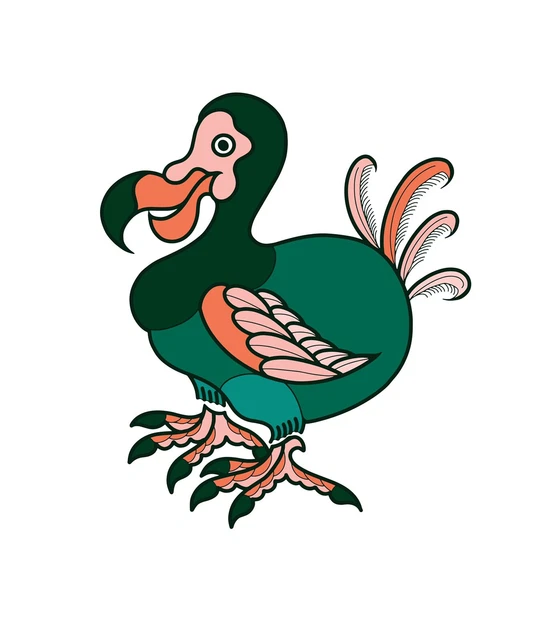 DOPASTICKER Colorful Dodo Birdï Sticker Animal Illustration Zoo Extinct ...