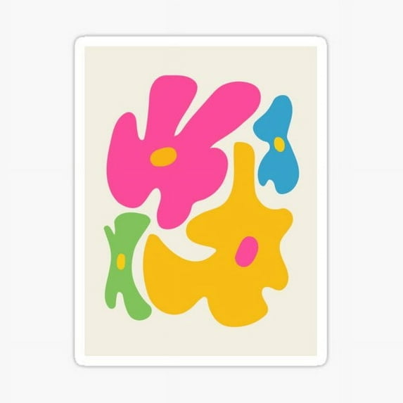 DOPASTICKER Colorful Flowers, Vibrant Art, Flower Market, Retro 70S ...