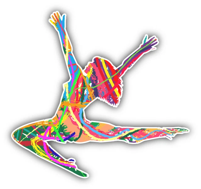 DOPASTICKER Colorful Girl Dancer Car Sticker Phone Decal Water Bottle ...
