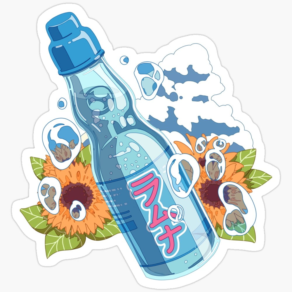 DOPASTICKER The Colorful Japanese Summer, Sunflowers And Some Cold Soda ...