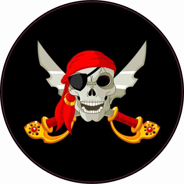 DOPASTICKER Colorful Jolly Roger Flag Circle Sticker Phone Sticker ...