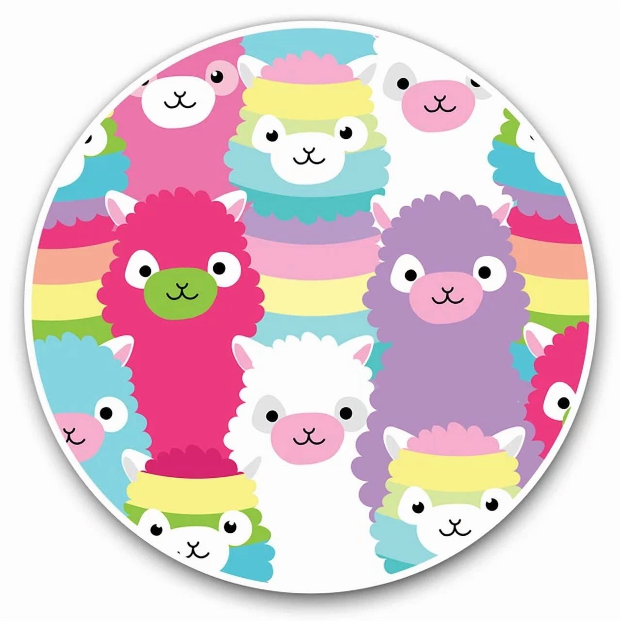DOPASTICKER Colorful Llama Alpaca Sheep Cool Gift Decorative Laptop ...