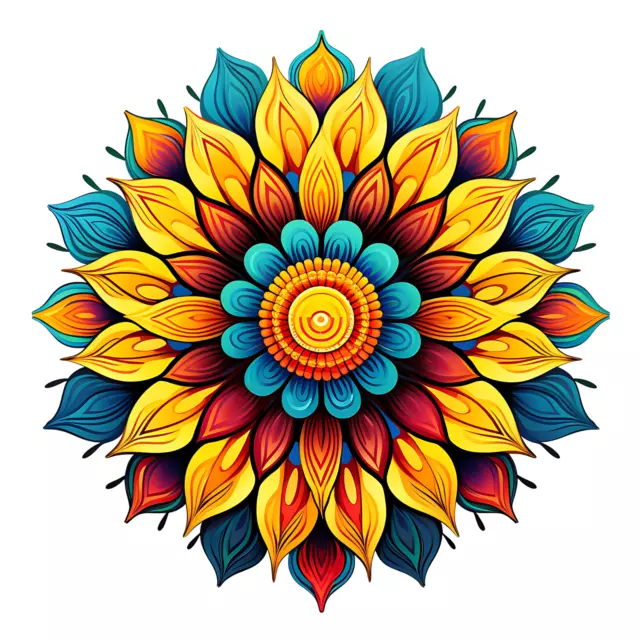 DOPASTICKER Colorful Lotus Sticker Yoga Art Chakra Serenity Zen ...