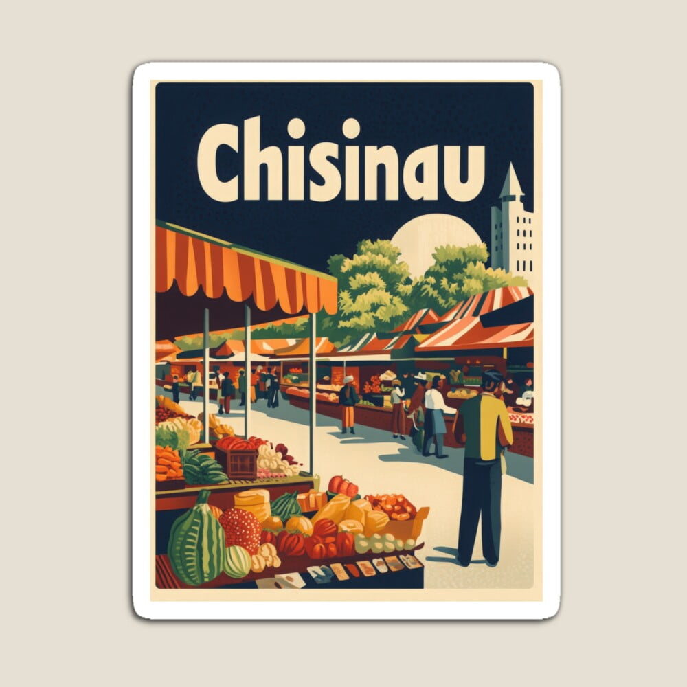 DOPASTICKER Colorful Market In Chisinau Features Various Fruits And ...