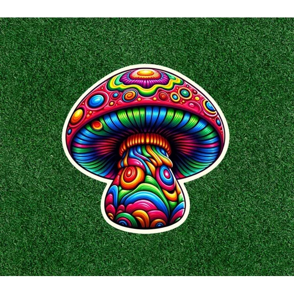 DOPASTICKER Colorful Psychedelic Mushroom Sticker Phone Decal Water ...