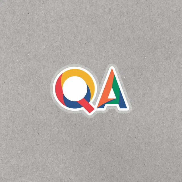 DOPASTICKER Colorful Qa Logo Sticker - Vibrant Quality Assurance Emblem ...
