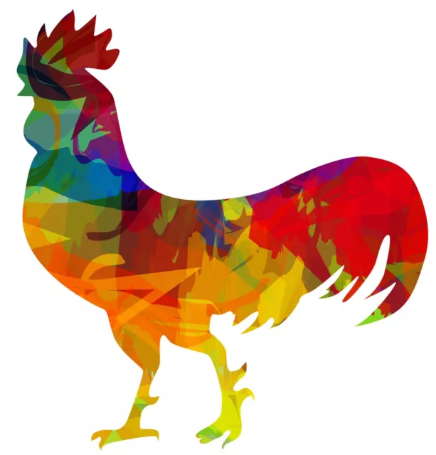 DOPASTICKER Colorful Rainbow Rooster Sticker Chicken Vivid Farm Country ...