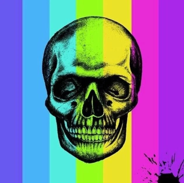 DOPASTICKER Colorful Skull Trippy Psychedelic Rainbow Dead Skeleton ...