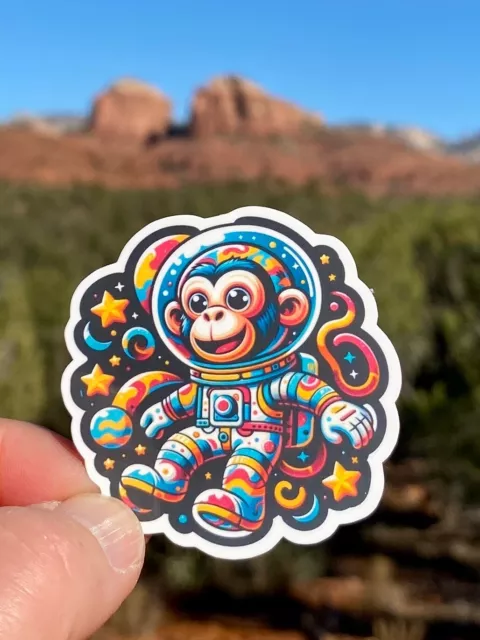 DOPASTICKER Colorful Space Monkey Sticker, Decal, Astronaut, Gift ...