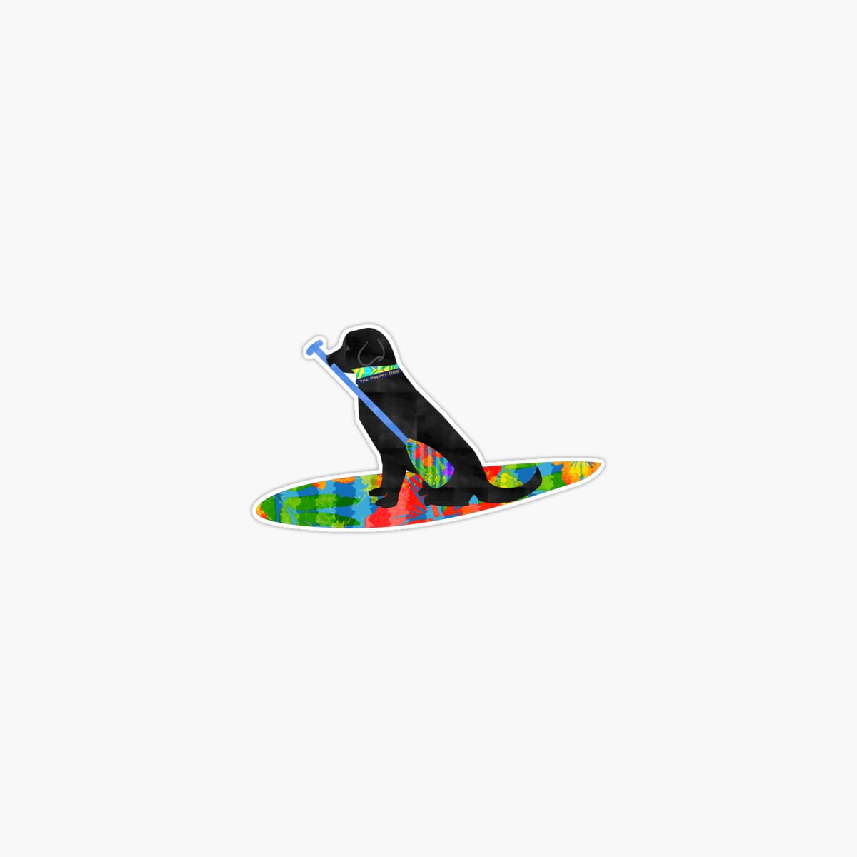 DOPASTICKER Colorful Stand Up Paddle Board Preppy Black Lab Sticker ...