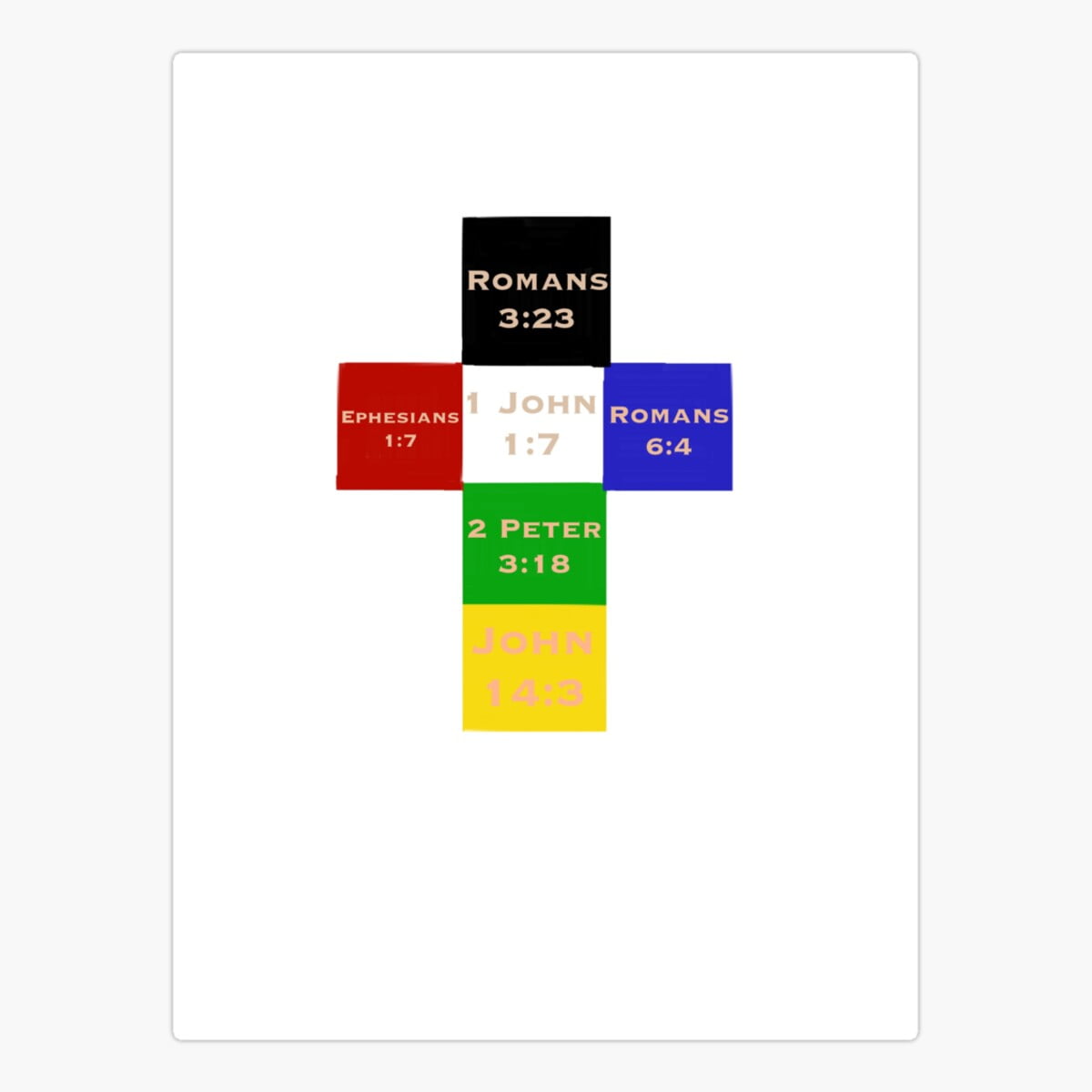 DOPASTICKER Colors Of Christ Cross Design Sticker, Phone Sticker Car ...