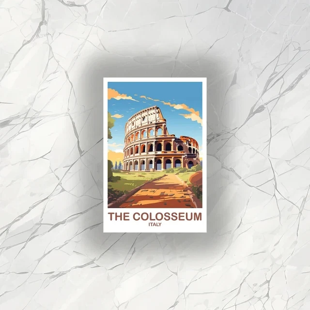 DOPASTICKER Colosseum Travel Sticker Rome Italy Art For Travel Lovers ...