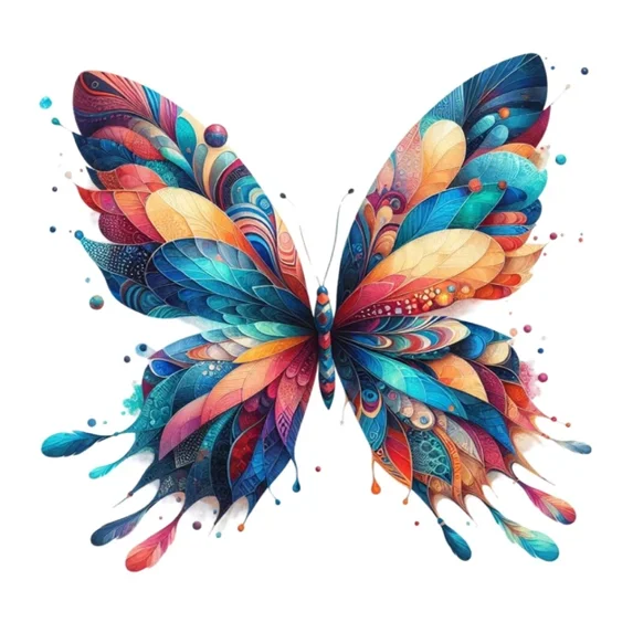 DOPASTICKER Colourful Butterfly Car Sticker Colourful Nature Motif ...
