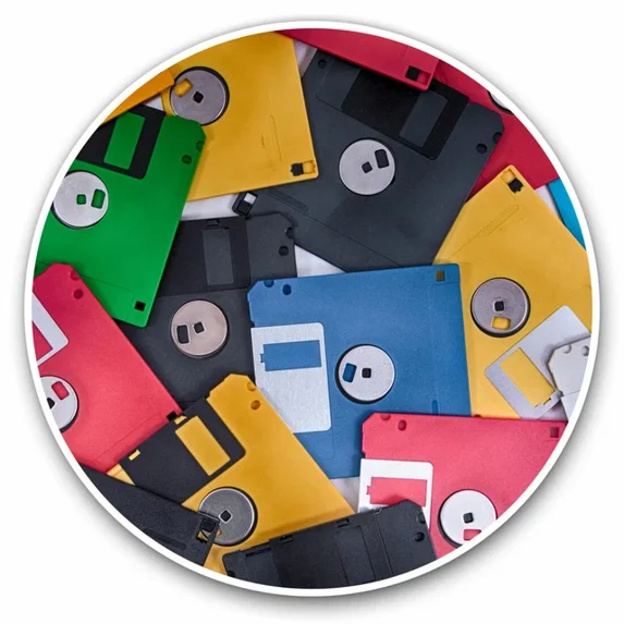 DOPASTICKER Colourful Floppy Disks Retro Computer Cool Gift Decorative ...