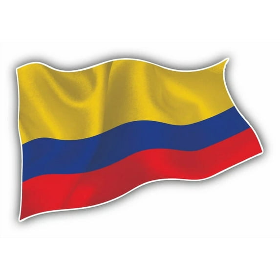 DOPASTICKER Columbia Waving Flag Car Sticker Phone Water Bottle ...