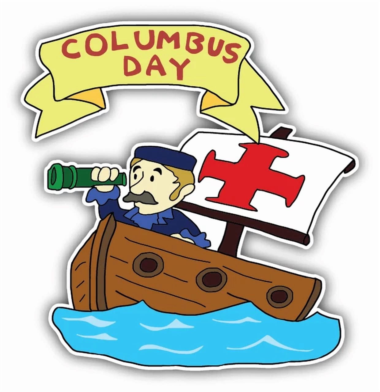 DOPASTICKER Columbus Day Cartoon Sailor Car Sticker Phone Water Bottle ...