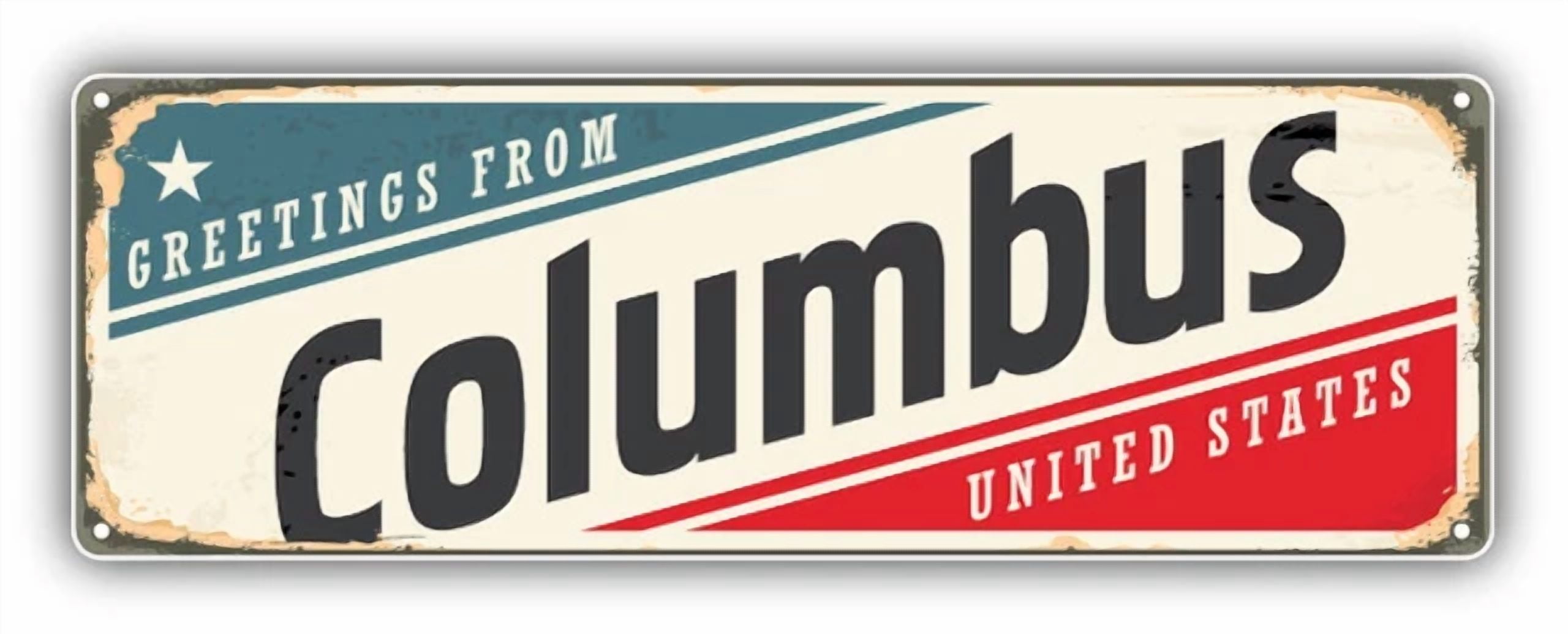 DOPASTICKER Columbus Retro Travel Tin Sign Sticker Decal Phone Decal ...