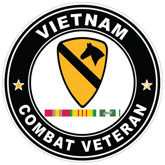 DOPASTICKER Combat Veteran 1St Cavalry With Vietnam Campaign Ribbons ...