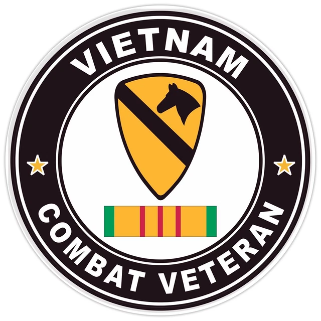 DOPASTICKER Combat Veteran 1St Cavalry With Vietnam Sticker Military ...