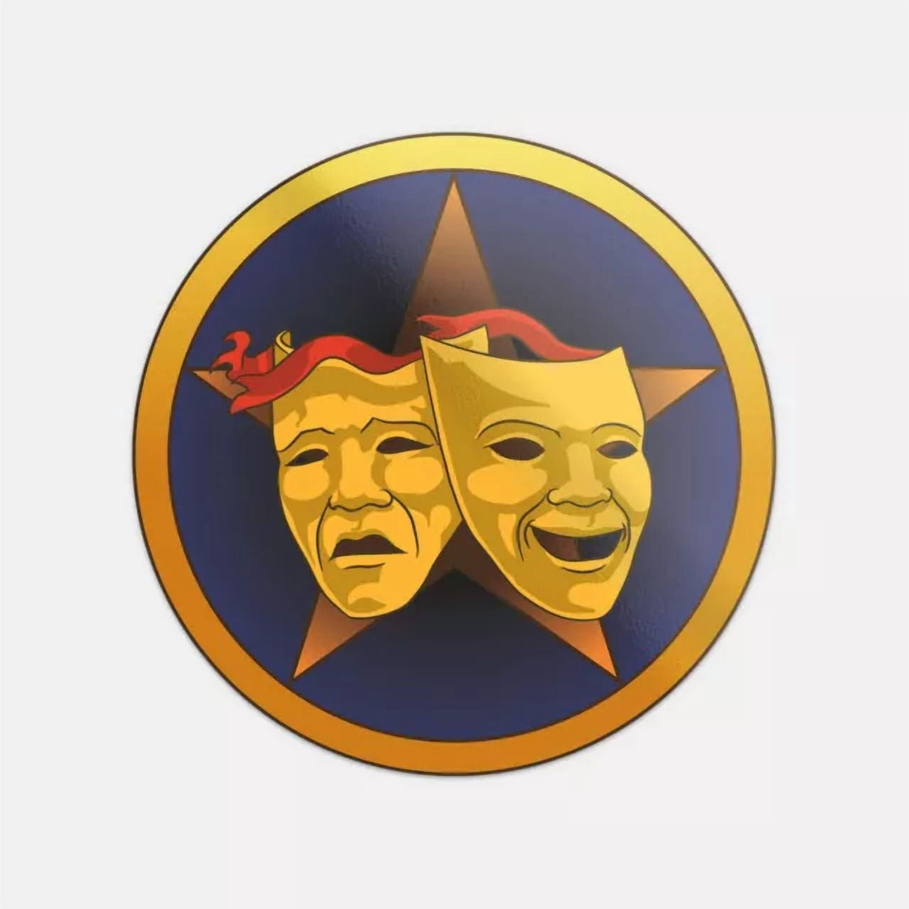 DOPASTICKER Comedy Tragedy Theater Masks Sticker Decal Phone Decal ...