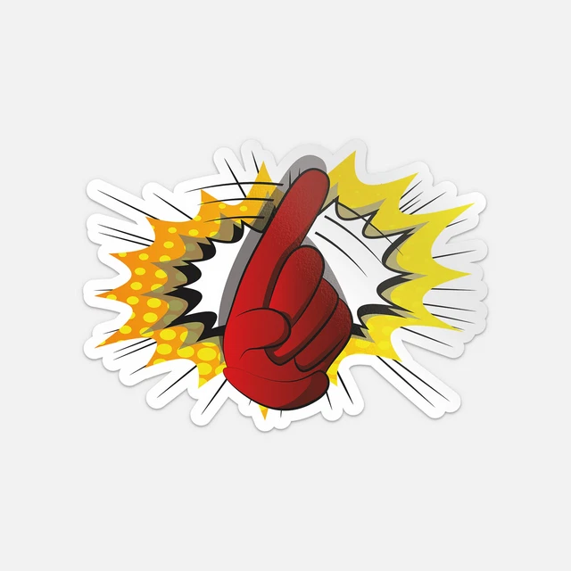 DOPASTICKER Comic Book Finger Saying No Sticker Decal Phone Decal Water ...