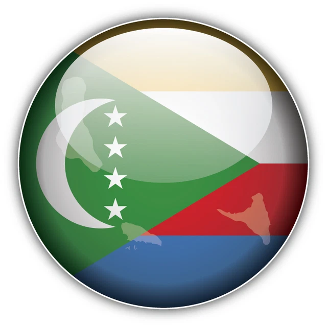 DOPASTICKER Comoros Map Flag Sticker Decal Phone Decal Water Bottle ...