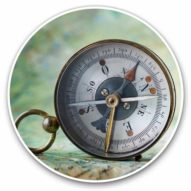DOPASTICKER Compass Map Travel Geography Cool Gift Decorative Laptop ...