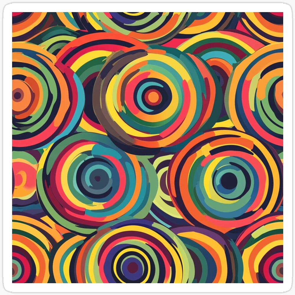 DOPASTICKER Concentric Vibration Sticker Phone Decal Water Bottle ...