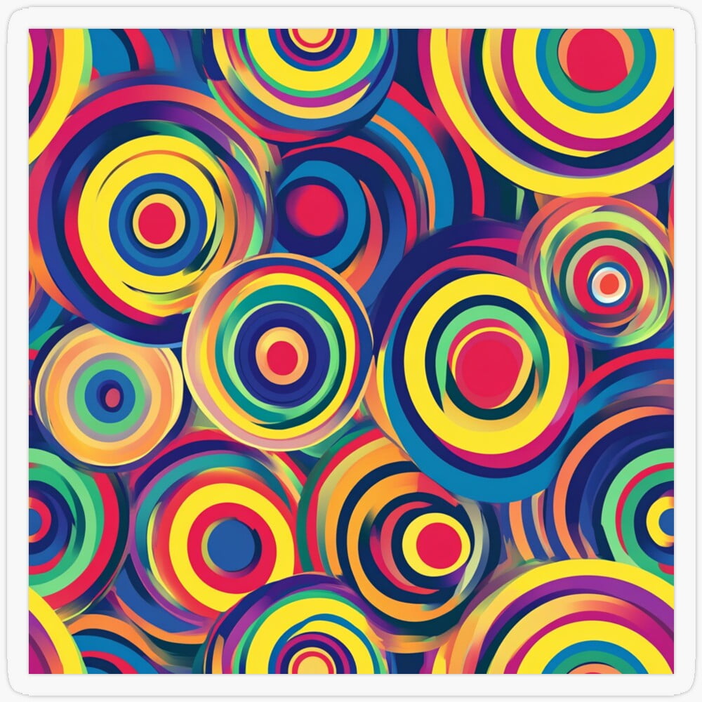 DOPASTICKER Concentric Vibration Sticker Phone Sticker, Latop Sticker ...