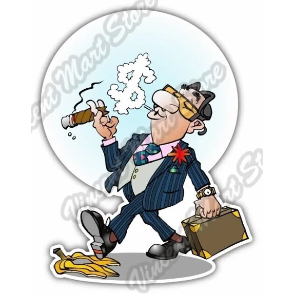 DOPASTICKER Confident Business Man Banana Peel Gift Car Sticker Decal ...