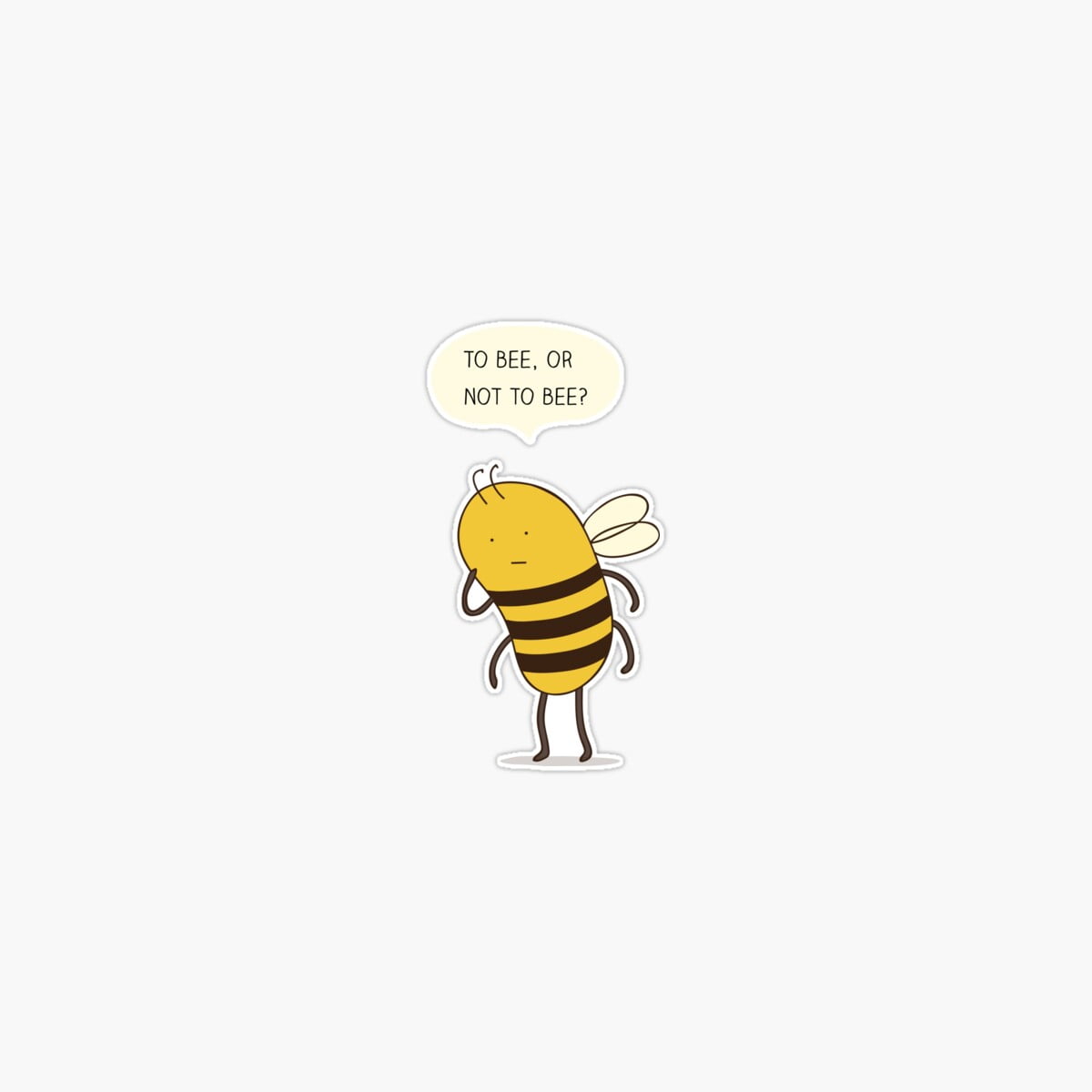 DOPASTICKER Confused Bee Sticker, Phone Sticker Water Bottle Sticker ...