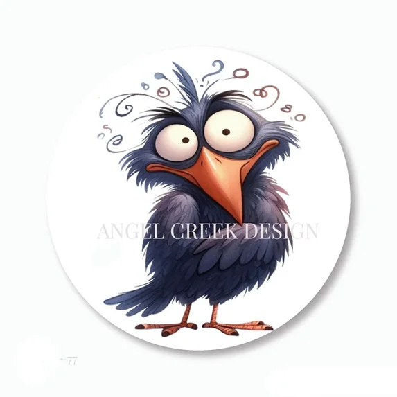 DOPASTICKER Confused Black Crow Scrapbook Stickers Bird Phone Decal ...