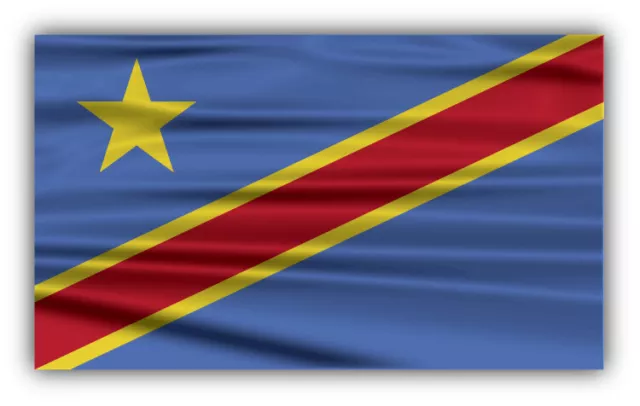 DOPASTICKER Congo Democratic Republic Waving Flag Sticker Decal Phone ...