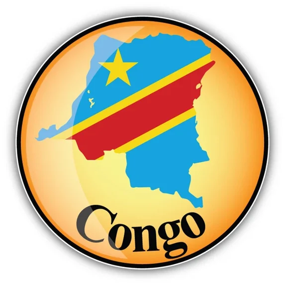 DOPASTICKER Congo Map Flag Label Sticker Decal Phone Decal Water Bottle ...