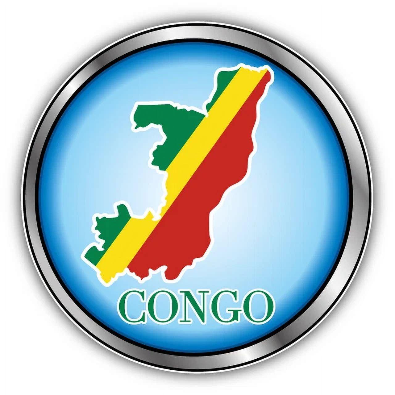 DOPASTICKER Congo Map Flag Sticker Decal Phone Decal Water Bottle Stickers, Cars Stickers, Water ...