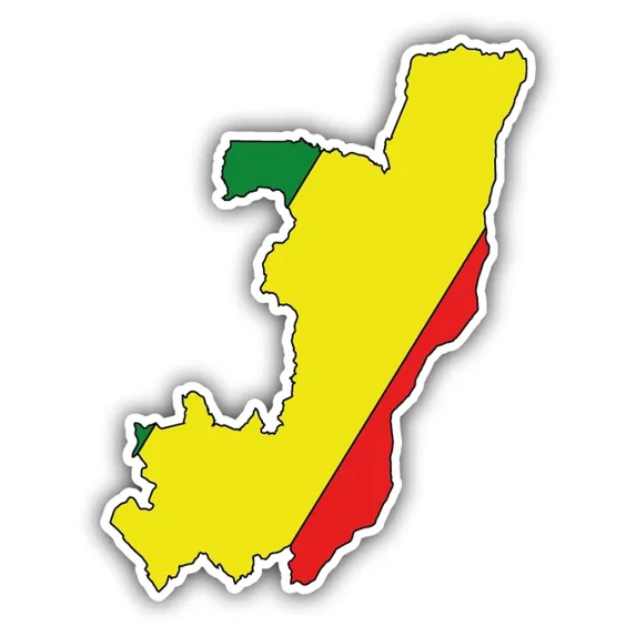 DOPASTICKER Congo Map Flag Sticker Decal Phone Decal Water Bottle ...