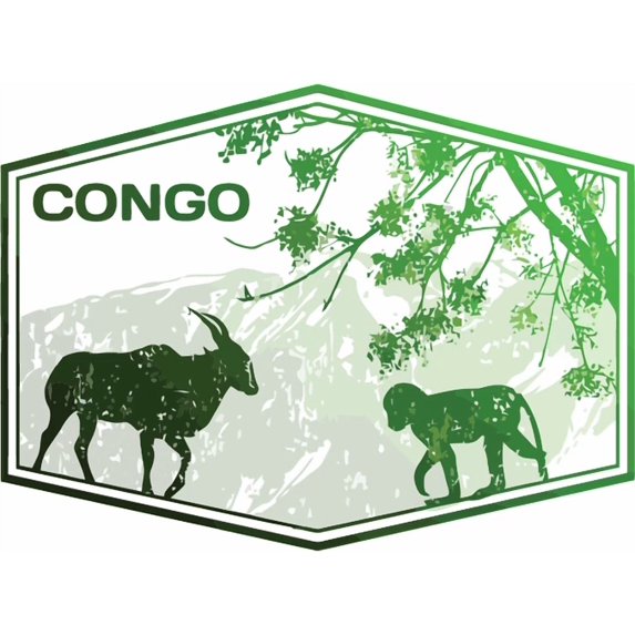 DOPASTICKER Congo Monkey Travel Green Grunge Sticker Decal Phone Decal ...
