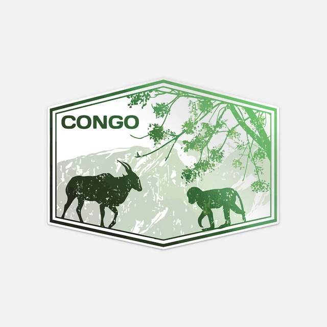 DOPASTICKER Congo Monkey Travel Grunge Sticker Phone Water Bottle ...